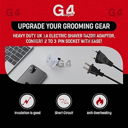 Heavy Duty UK 1A Electric Shaver Razor Adaptor Toothbrush Plug Socket ...
