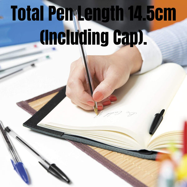 Pack of 25 Black Biro Ballpoint Pens - Medium Tip, Smooth Writing ...